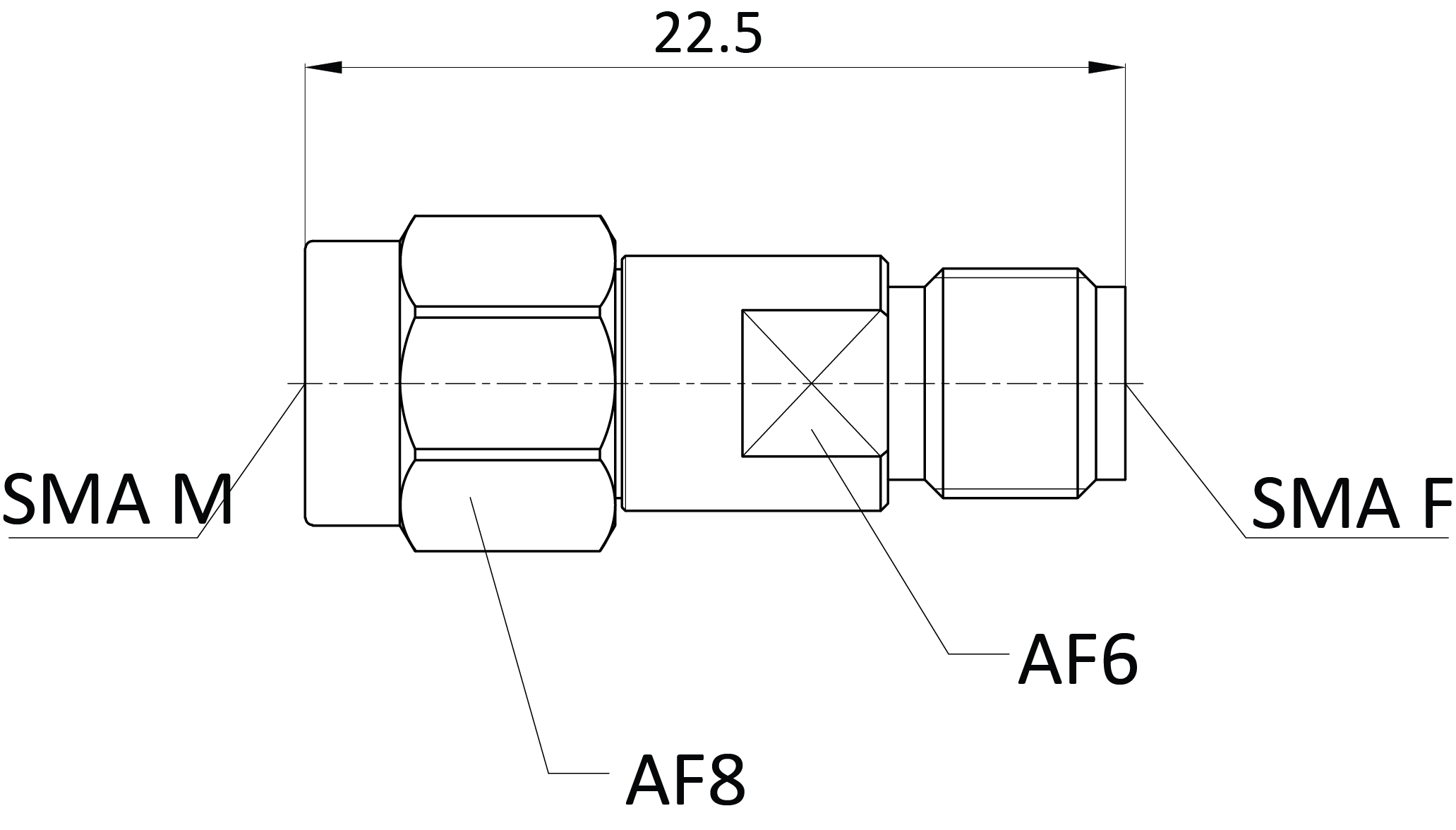 Precision SMA Female to SMA Male Adapter [RFS-100305]